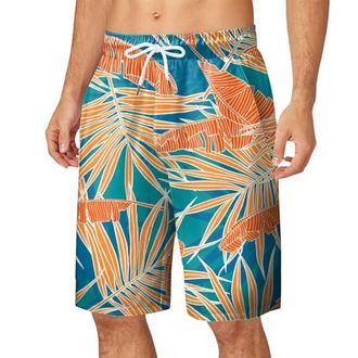Generic Short de sport hawa&iuml;en &agrave; s&eacute;chage rapide pour homme avec poches, Orange, XXL