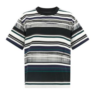 sacai Horizontal Stripe T-Shirt - - Tops - Damen - Mehrfarbig - M