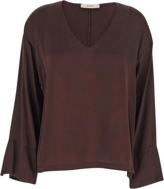 Jucca Femme, Blouses et Chemises, Brun, Taille: 38 FR Blouse en soie