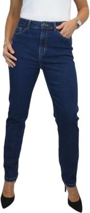 Paulo Due Jean Taille Haute en Denim Stretch &Agrave; Jambe Droite pour Femme Bleu Fonc&eacute; Indigo 38-50 (44)