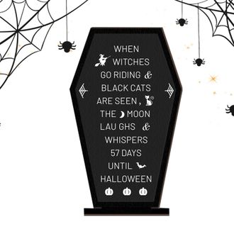 Generico Halloween-Dekoration, Sarg-Schild aus Holz, für den Schreibtisch, Halloween, Nachrichtenpanel, Dekoration für Esszimmer, Wohnzimmer, Schlafzimmer