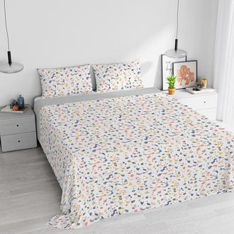 Italian Bed Linen Watercolor Bettwäsche-Satz, Baumwolle, 17, Doppelbett