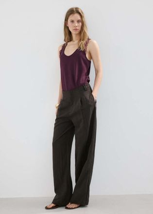 Mango Top maille dos dentelle violet - Femme - XS - MANGO