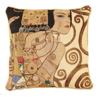 SIGNARE Ungew&ouml;hnlich Mode Kissenbezug/Kissenh&uuml;llen 45x45cm Tapisserie Bunt Sofa Couch - Klimt/Tree of Life-Lady (CCOV-Art-Klimt-1)