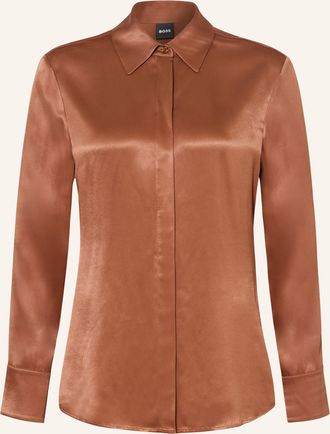 HUGO BOSS Hemdbluse Beruta Aus Satin rot