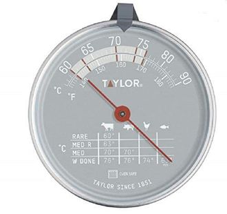 Taylor Pro, Backofenthermometer, Ofenfestes K&uuml;chenthermometer mit Sonde, Ideal f&uuml;r Fleisch-, Fisch- und Grillgerichte, Sonde mit Fertiggarzeitengrafik, Edels
