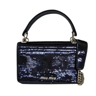 Miu Miu Pre-owned Sac bandouli&egrave;re &agrave; cha&icirc;ne 5Bh107 - Femme - Pre-owned - Bleu - Taille: ONE Size