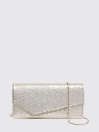 Jimmy Choo London Portefeuille sur cha&icirc;ne Emmie en tissu lam&eacute; avec bandouli&egrave;re amovible