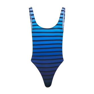 Jean Paul Gaultier Femme, Maillots de bain, Bleu, Taille: 36 FR Body Ray&eacute; Marine