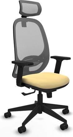 Piqueras y Crespo Callcenter-Stuhl mit 2D-Armlehnen, h&ouml;henverstellbarer Lendenwirbelst&uuml;tze und h&ouml;henverstellbarem Kopfteil und Neigungsverstellung, ausgestattet mit 3 P