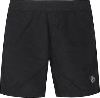 Stone Island Homme, Shorts, Bleu, Taille: XL Logo Patch Swim Short