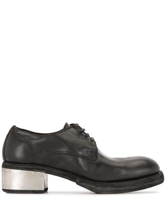 Guidi Schn&uuml;rschuhe mit Kontrastabsatz - Schwarz