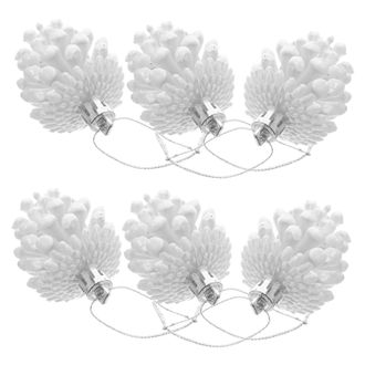 Cabilock 6st&uuml;cke Tannenzapfen Aus Kunststoff Zum Basteln Glitzernde Weihnachtsbaum-Ornamente Weisse H&auml;nge-Dekorationen F&uuml;r Baum Bruchsichere Tannenzapfen-Dekor