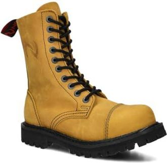 Nagaba Chaussures à embout dacier - Bottes de combat Féminin - Bottes Féminin, Armée Renger, Nez dacier Chaussures10 trous - Jaune - 36