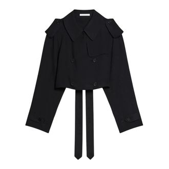 Helmut Lang Femme, Manteaux, Noir, Taille: 40 FR Trench-coat Court