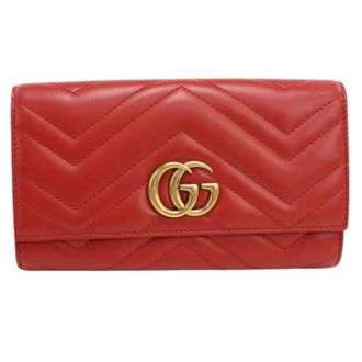 Gucci Portefeuille long (bi-pli) Pre-owned - Femme - Pre-owned - Rouge - Taille: ONE Size