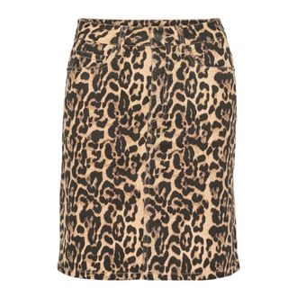Kaffe Leopardenmuster Jeansrock - - Skirts - Damen - Mehrfarbig - XS