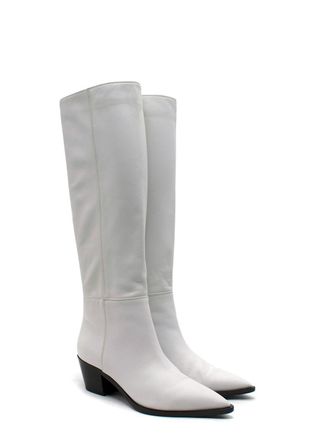 Gianvito Rossi Gianvinto Rossi White Knee High Leather Cow Boy Boots Size 36