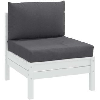 vidaXL Coussins de palette lot de 2 anthracite m&eacute;lang&eacute; tissu Vidaxl