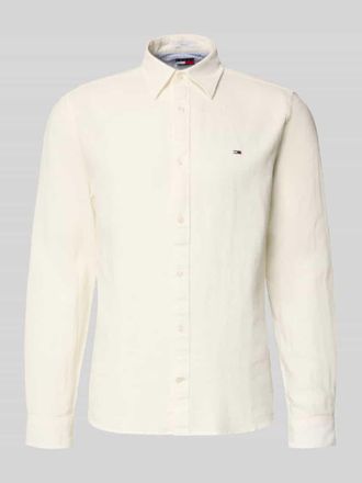 Tommy Jeans Regular Fit Freizeithemd aus Leinen-Baumwoll-Mix