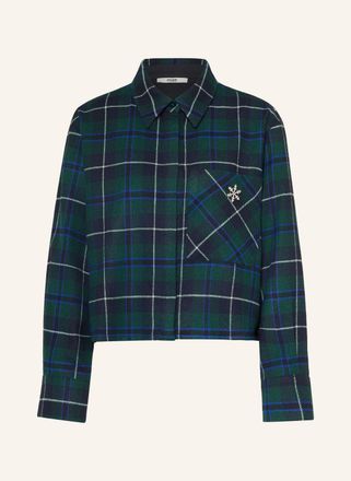Maje Hemdbluse Aus Flanell Mit Schmucksteinen gruen