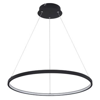 Globo Lighting Pendelleuchte LED H&auml;ngeleuchte Esstisch Ring schwarz LED Wohnzimmer h&auml;ngend, 1x 29W 1300lm 3000K, DxH 60x120 cm