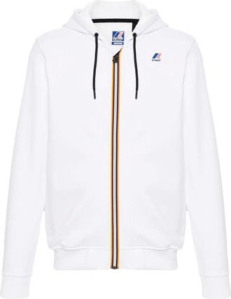 K-Way hoodie zippé à logo imprimé - Blanc