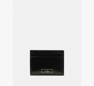 Kate Spade New York Kate Spade Bridget Crinkle Patent Kleiner Schlanker Kartenhalter f&uuml;r Frauen in Schwarz | Non