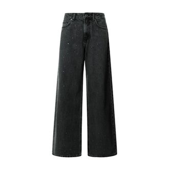Pepe Jeans London Femme, Jeans, Noir, Taille: W28 Lina Sparkle Wide Jeans
