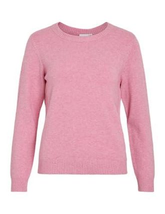 Vila Vila Viril Pull &agrave; col Rond L/S pour Femme, Sangria Sunset, M