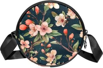 Generic Petit sac &agrave; bandouli&egrave;re circulaire pour femme, petit sac &agrave; bandouli&egrave;re avec fermeture &eacute;clair, bretelles r&eacute;glables, sac &agrave; main rond d&eacute;contract&eacute; pour fe
