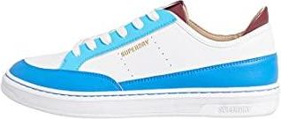 Superdry Homme Basket Lux Low Trainer, Blanc Aqua Blue, 41 EU