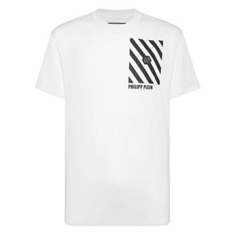 Philipp Plein T-Shirt Rundhalsausschnitt SS Regenbogenstreifen - - Tops - Herren - Wei&szlig; - 2XL