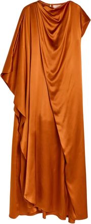 Roksanda Ilincic robe drap&eacute;e Hiba &agrave; design asym&eacute;trique - Orange