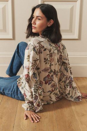 Laura Ashley Langarmbluse Laura Ashley Lang&auml;rmelige Bluse mit R&uuml;schen (1-tlg)