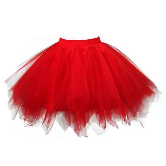 Generic Damen Karneval Kost&uuml;m T&uuml;llrock 50er Rockabilly Petticoat Tutu Unterrock Rock Kurz Ballett Tanzkleid Ballkleid Abendkleid Gelegenheit Zubeh&ouml;r