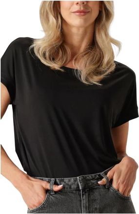 Moss Copenhagen Fenya Modal Tee - - Tops - Damen - Schwarzk - XS/S