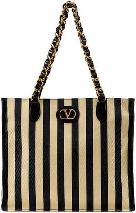 Valentino Sac cabas ray&eacute; Laseine en coton m&eacute;lang&eacute;
