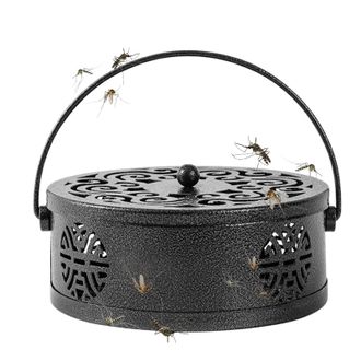 Generico Karabinerspulenhalter, Metall, tragbar, Räucherstäbchen-Deckel, Räucherstäbchenplatte mit Abdeckung, für Räucherstäbchenhalter, dicke Dekoration des H