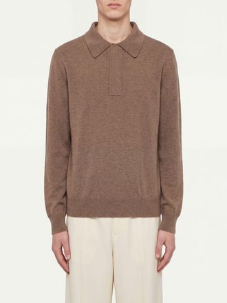 Jil Sander Lang&auml;rmeliges Strick-Polo aus Wolle mit verdeckter Knopfleiste