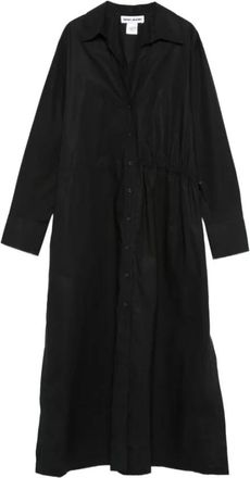 DKNY Dkny, Femme, Robes, Noir, Taille: 42 FR Robe Chemise Midi &agrave; Taille Ajustable