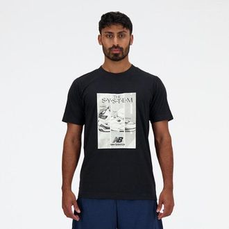 New Balance Homme Sport Essentials Poster T-Shirt en Noir, Coton, Taille XL