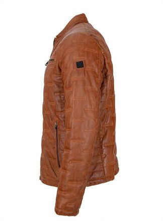 Bugatti Lederjacke Men-102/ BUG Bugatti - Herren Lederjacke Steppjacke Lammnappa cognac