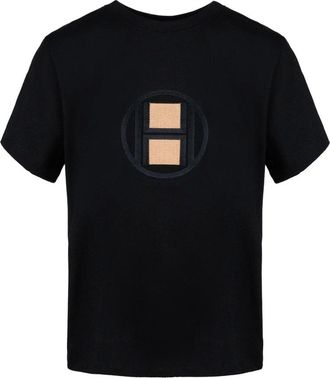 H&eacute;st H&eacute;st, Femme, Tops, Noir, Taille: 40 FR Logo Tee Shirt