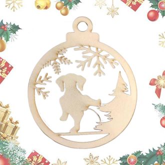 Generico F&uuml;r Hunde, Weihnachtsausschnitte aus Holz, handgefertigte Hundekralle f&uuml;r Puppen mit Loch f&uuml;r Urlaub und Hochzeit