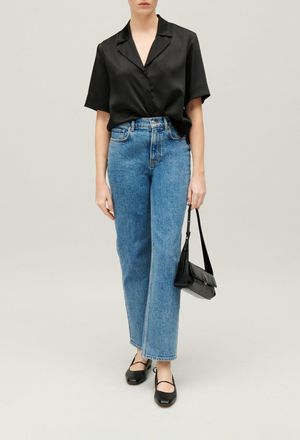 Claudie Pierlot Flie&szlig;ende, kurz&auml;rmelige Hemdbluse