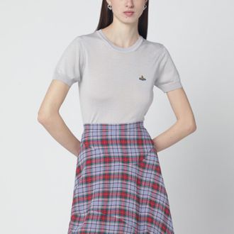 Vivienne Westwood Hellgraues Bea-Top aus Wolle und Seide