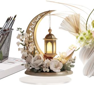 Generic Feiertags-Tischdekoration, 2D-Acryl-Monddekoration, Feier-Tischdekoration | f&uuml;r Zuhause, Party, Schreibtisch, B&uuml;cherregal, Kaminsims, TV-Schrank, Eing