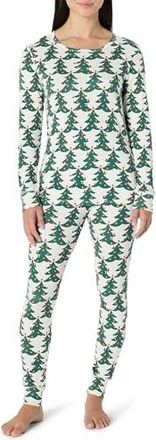 Amazon Essentials Ensembles de Pyjamas de Noël Assortis pour la Famille Femme, Arbres dhiver, XL