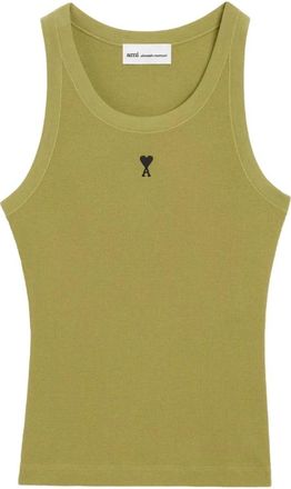 Ami Femme, Tops, Vert, Taille: 40 FR D&eacute;bardeur Canale Logo Bordado